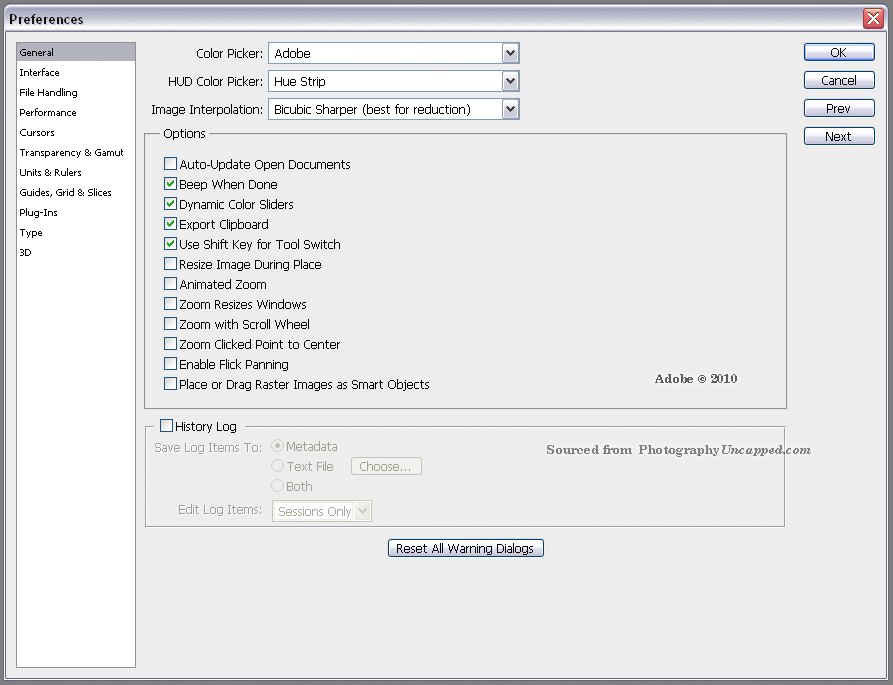 The New Preferences Dialogs in Adobe Photoshop CS5 and CS 5 Extended ...